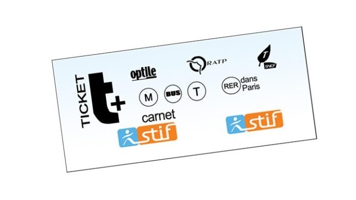 Ticket t+ para el transporte público de París